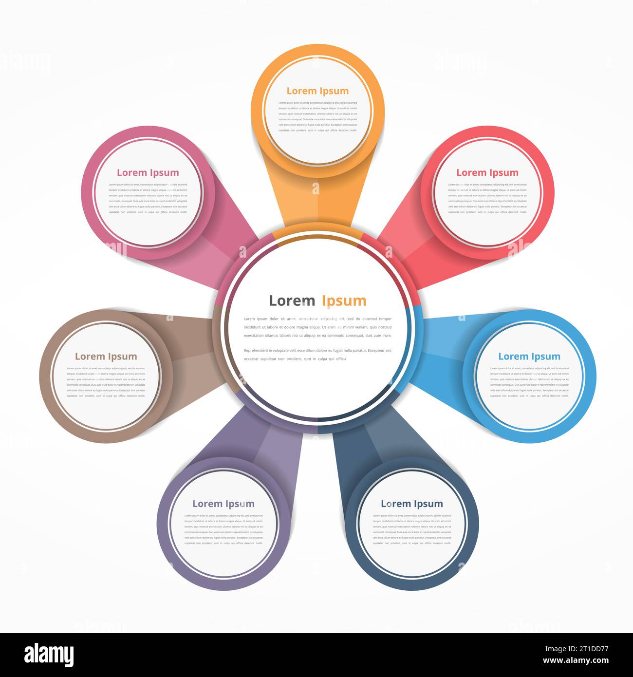 Circle diagram with seven elements, steps or options, flowchart or ...