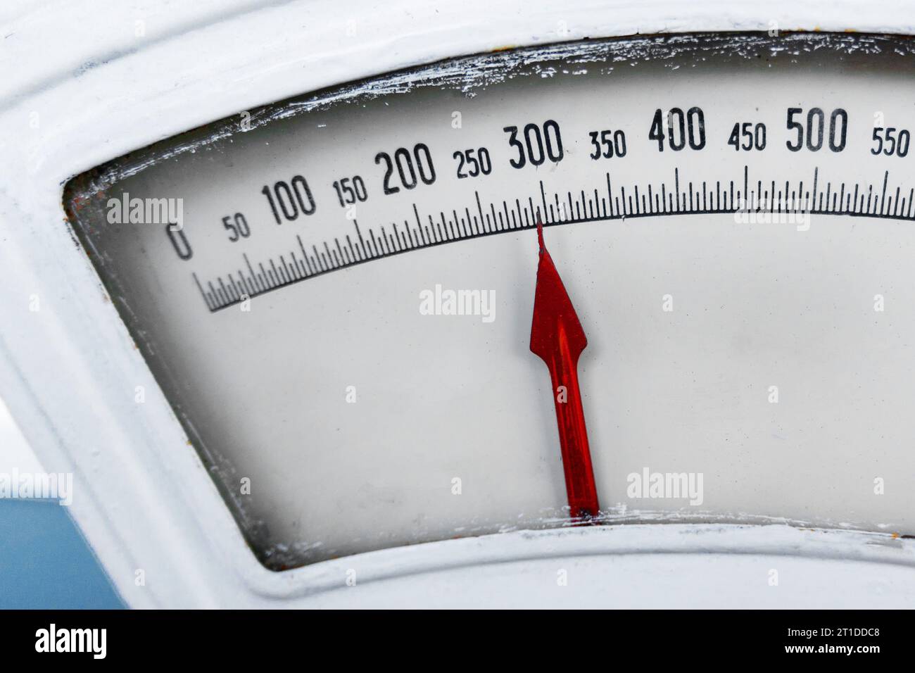 Libra. Old weighing dial of scales. Vintage mechanical scales Stock ...