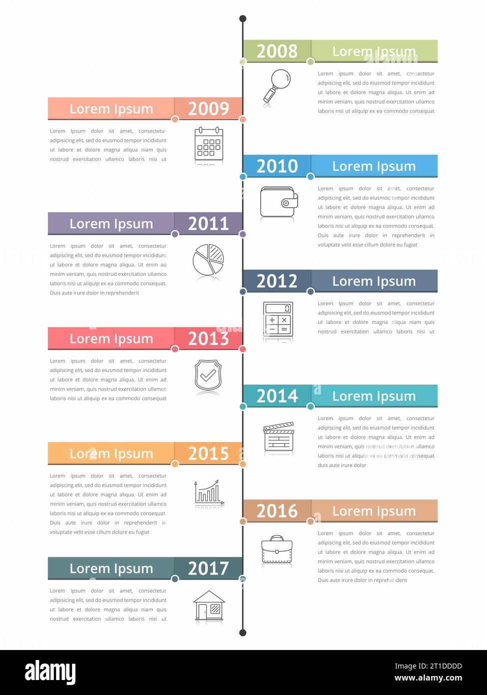 Vertical timeline infographics template, workflow or process diagram ...