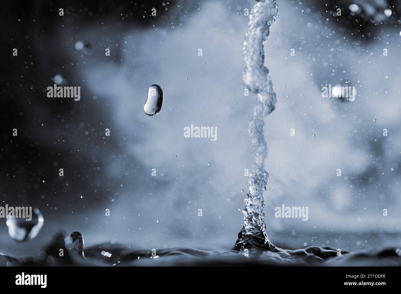 Boiling water splash with steam on black background close-up Stock ...