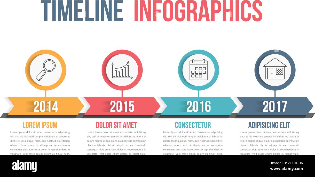 Timeline infographics design with arrows, workflow or process diagram ...