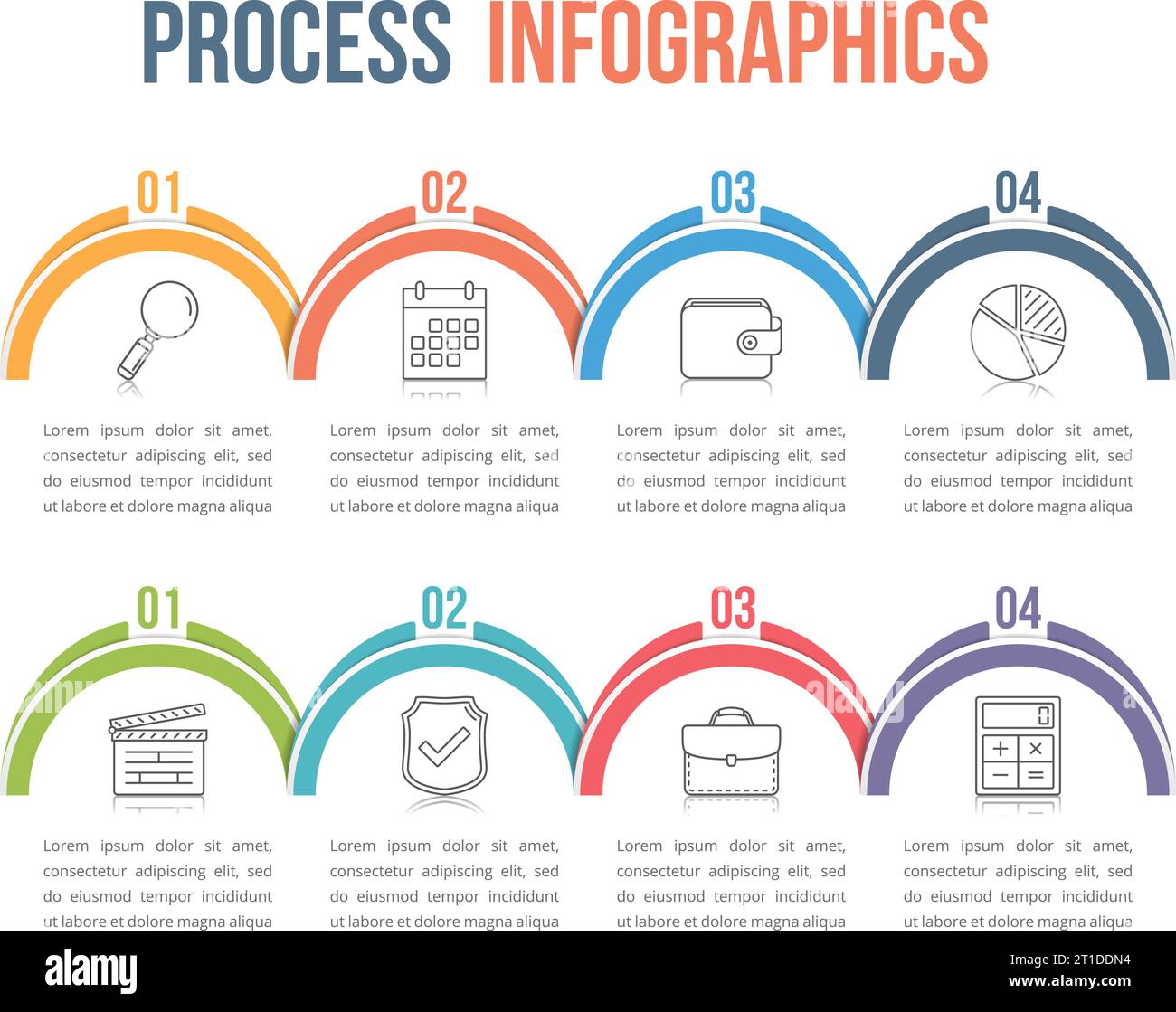 Process chart template, four steps infographics, vector eps10 ...