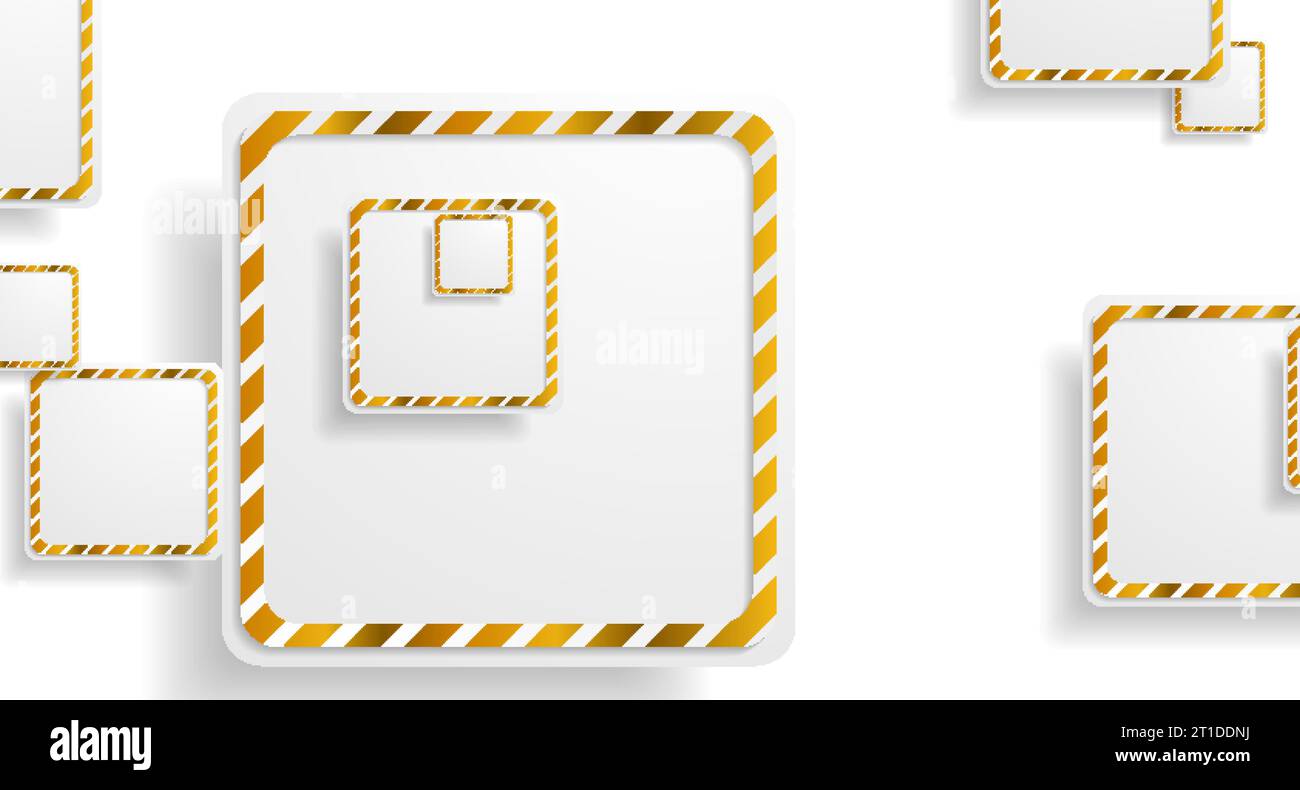 Grey and golden paper squares abstract hi-tech background. Vector ...