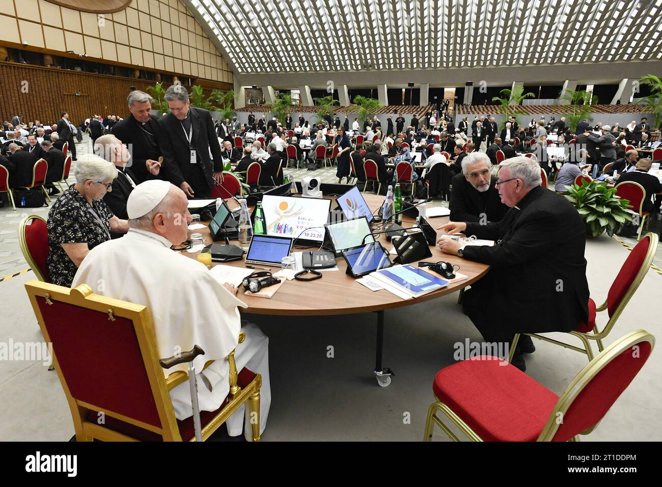 Rome, Italy. 13th Oct, 2023. Pope Francis attends the XVI Ordinary ...