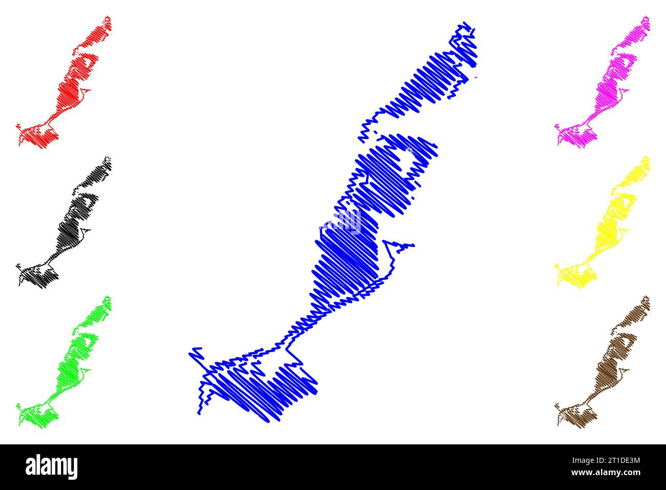 Lake Tisza (Hungary) map vector illustration, scribble sketch Kiskore ...