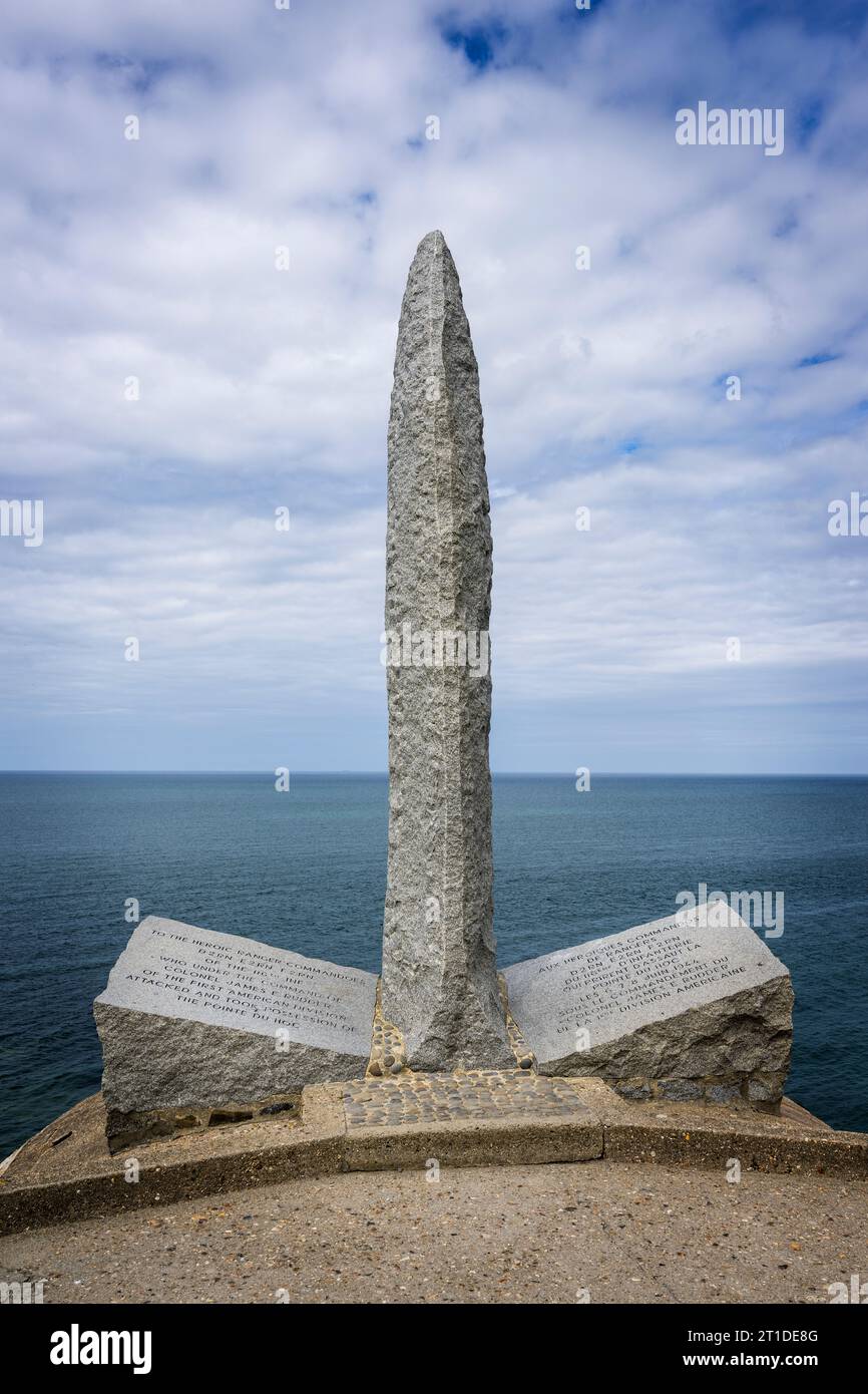 Pointe du Hoc Ranger Monument overlooking Omaha Beach, Normandy, France ...
