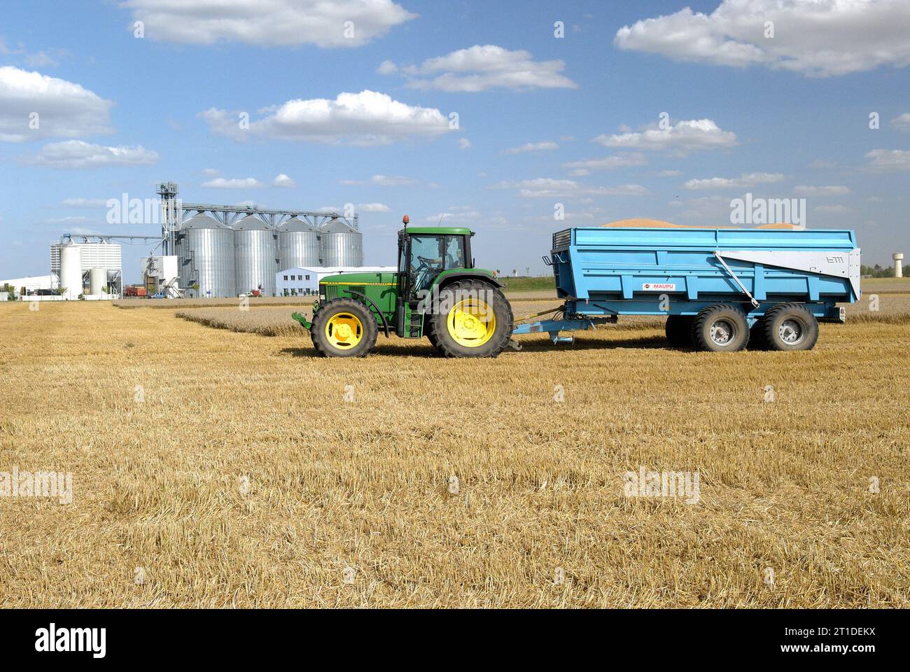 Wheat harvest in summer in the Loiret department (north-central France ...