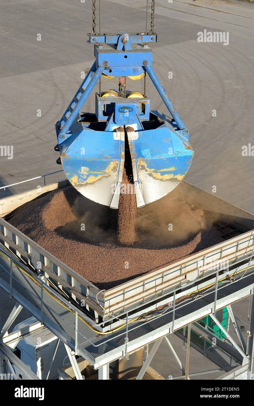 Unloading of cocoa beans from Ivory Coast, Seine Axis Major River-Sea ...