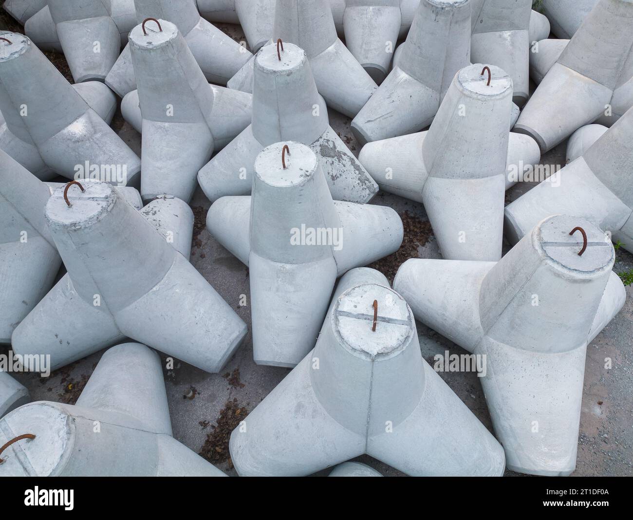 New concrete tetrapods in a factory storage Stock Photo - Alamy