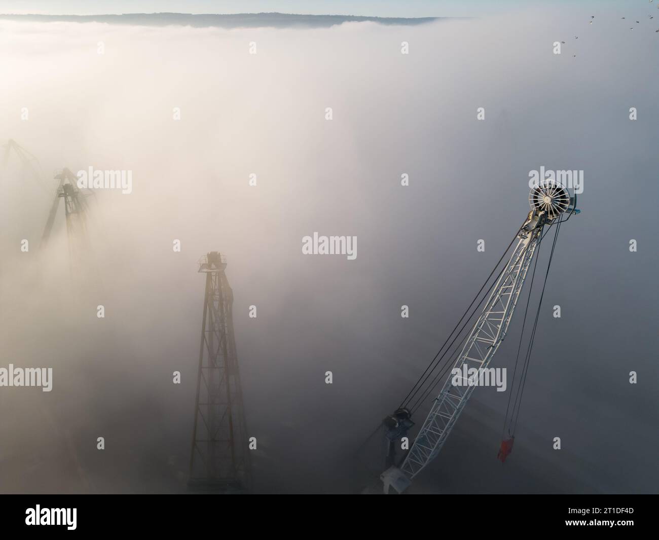 Drone flight over cargo terminal hi-res stock photography and images ...