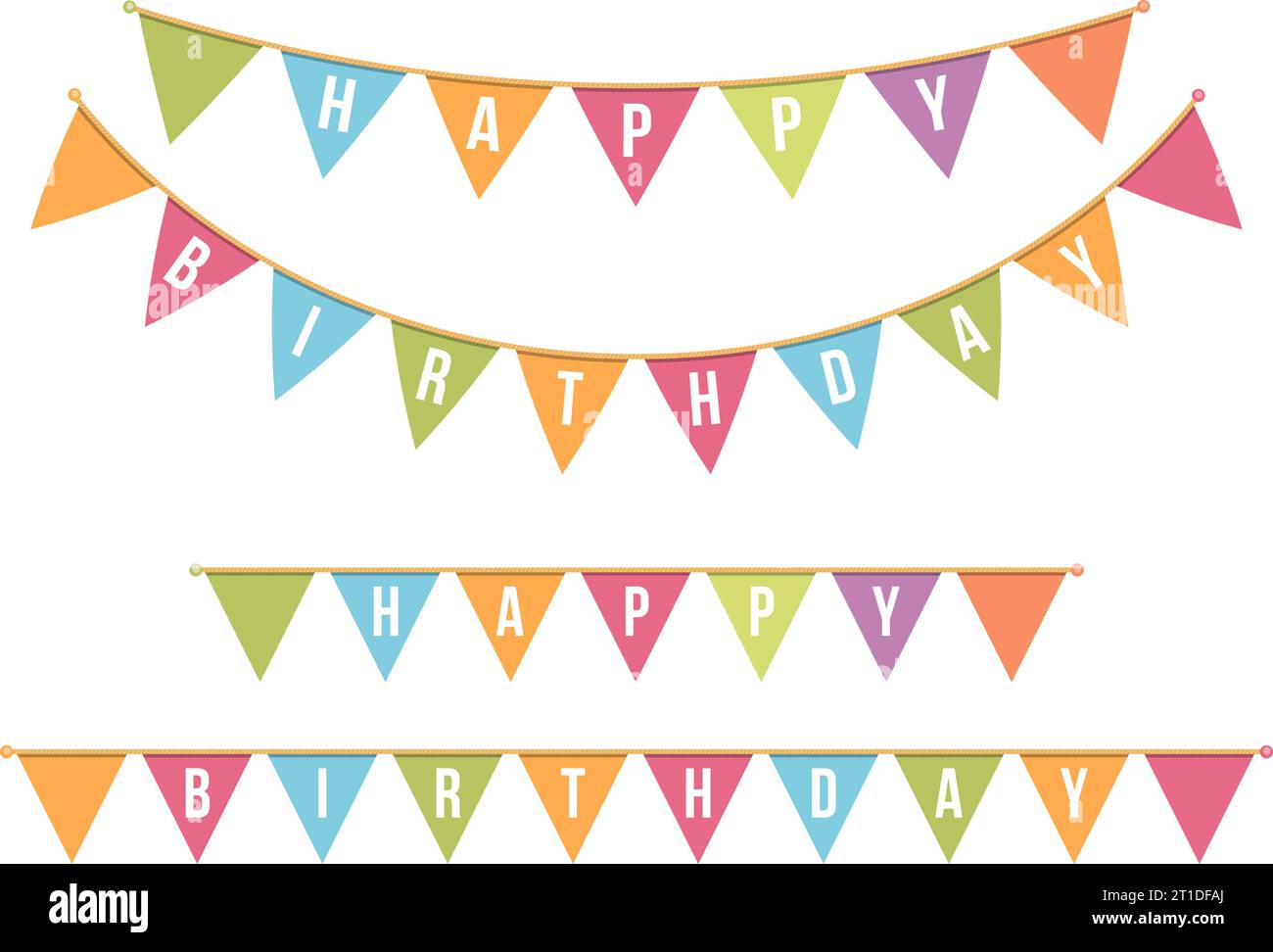 Bunting for happy birthday on white background, vector eps10 ...