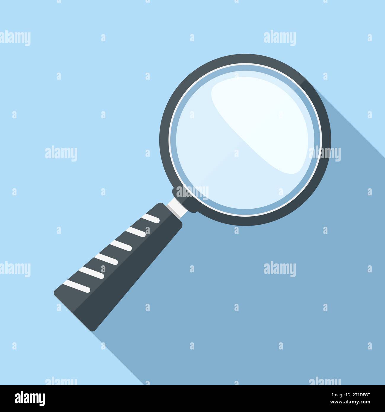 Magnifying glass icon, flat design with long shadow, vector eps10 ...