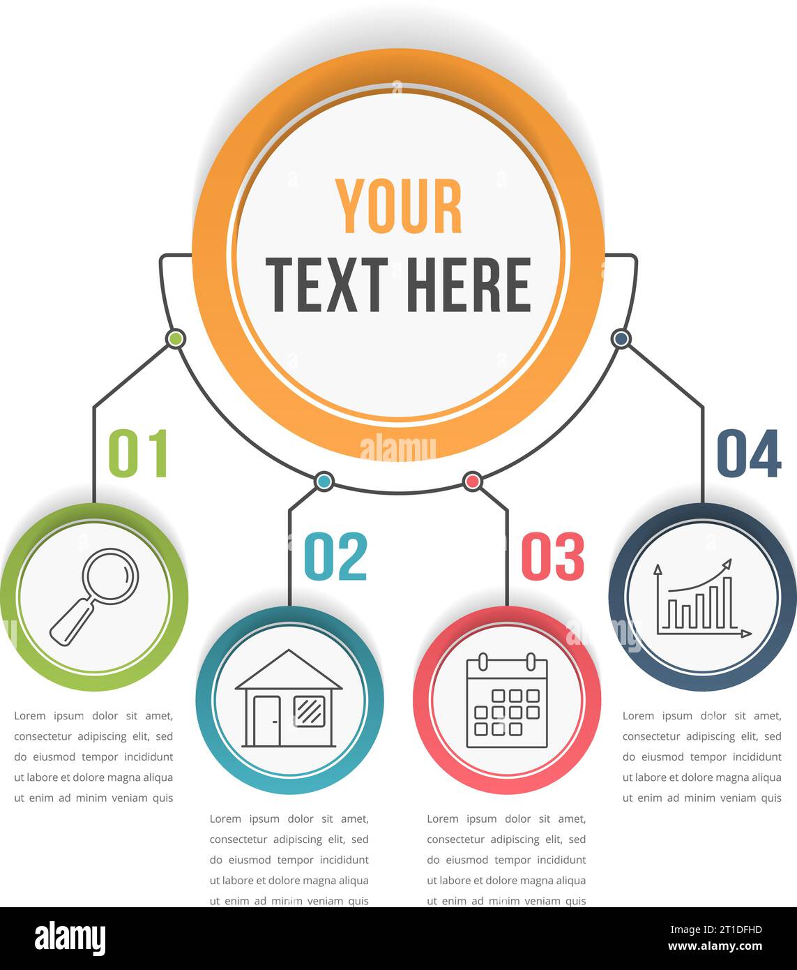 Infographic template with four steps or options, workflow, process ...