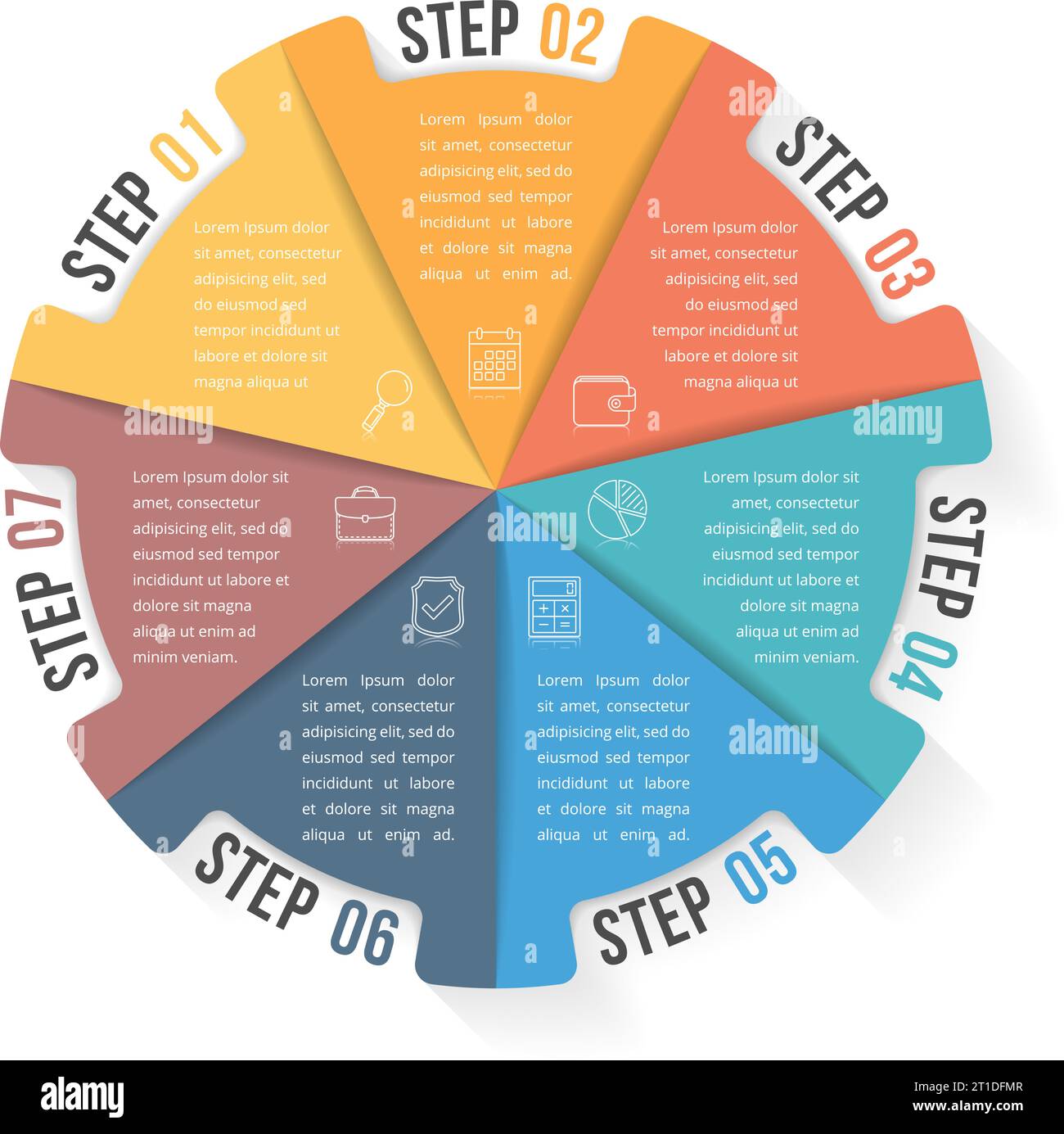 Circle flow chart seven elements hi-res stock photography and images ...