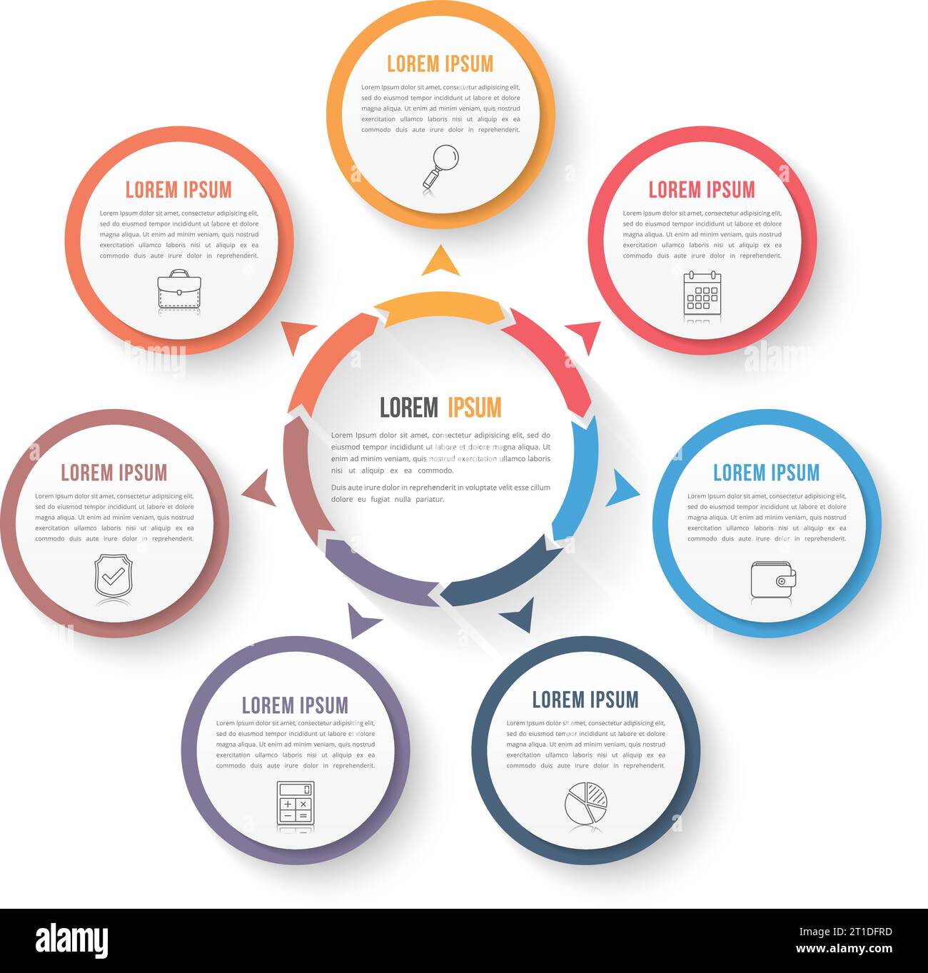 Circle flow chart seven elements hi-res stock photography and images ...