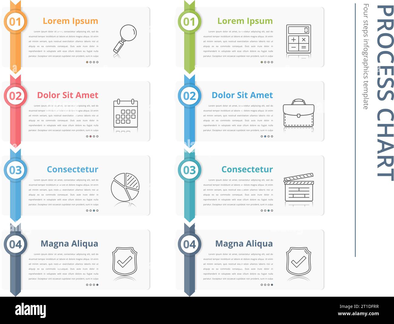 Vertical process chart, flow chart template, infographics design ...
