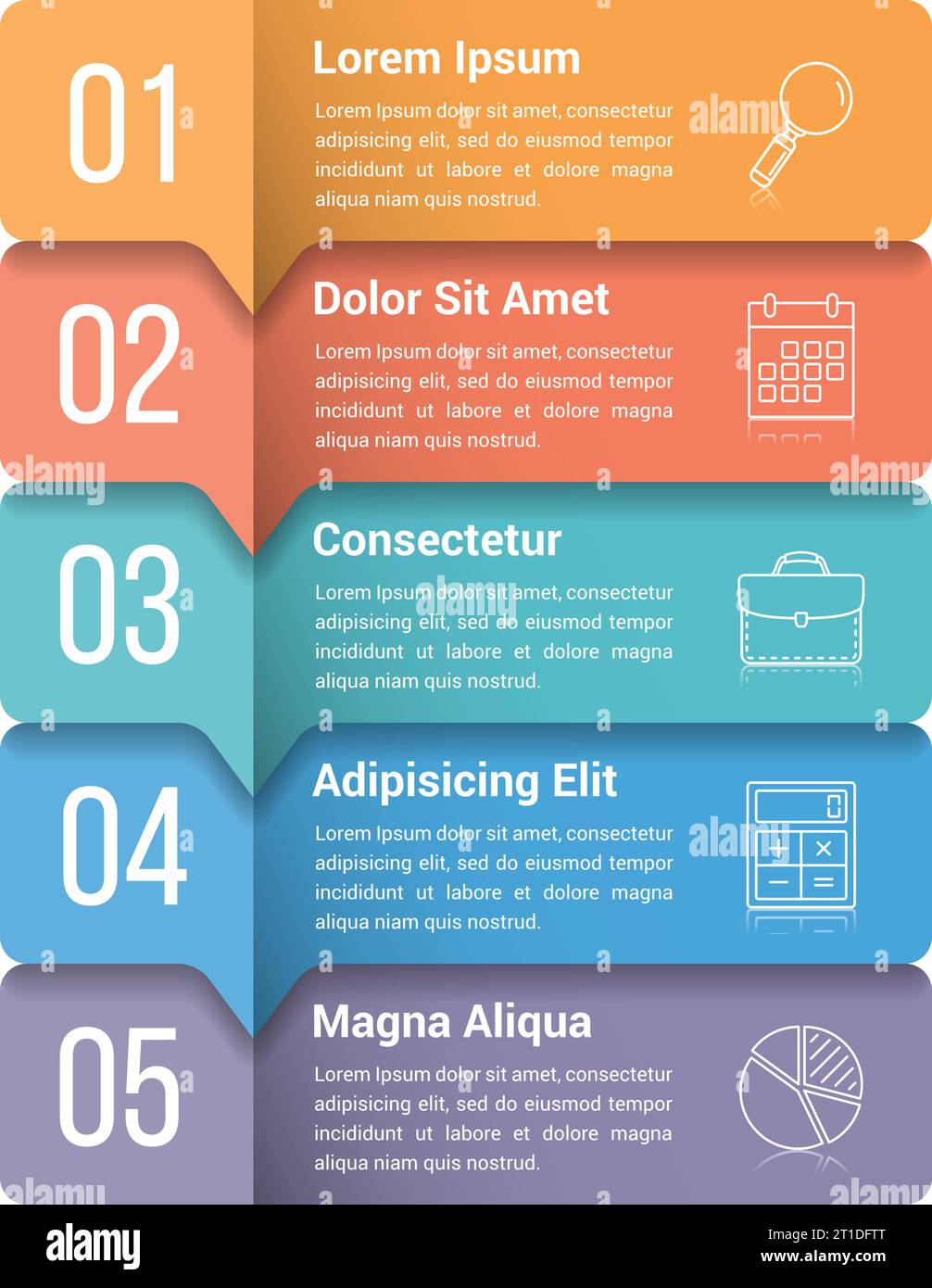 Infographic template with five steps or options, workflow, process ...