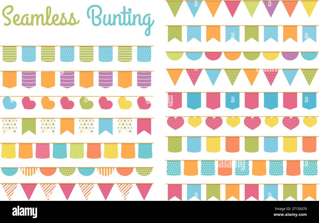 Seamless bunting for decoration of invitations, greeting cards etc ...