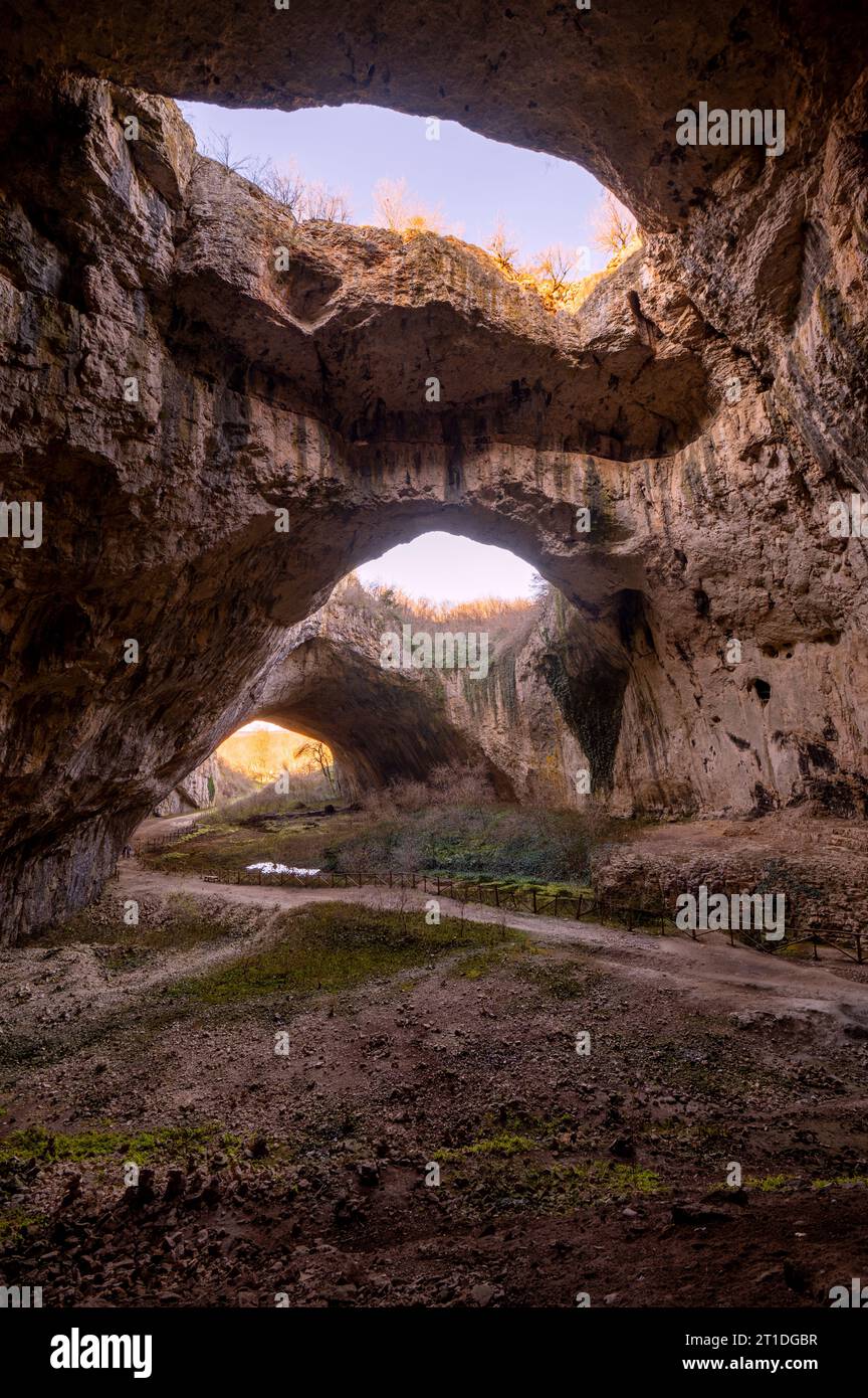 inside of fantastic Devetashka cave in north Bulgaria, near Lovech town ...