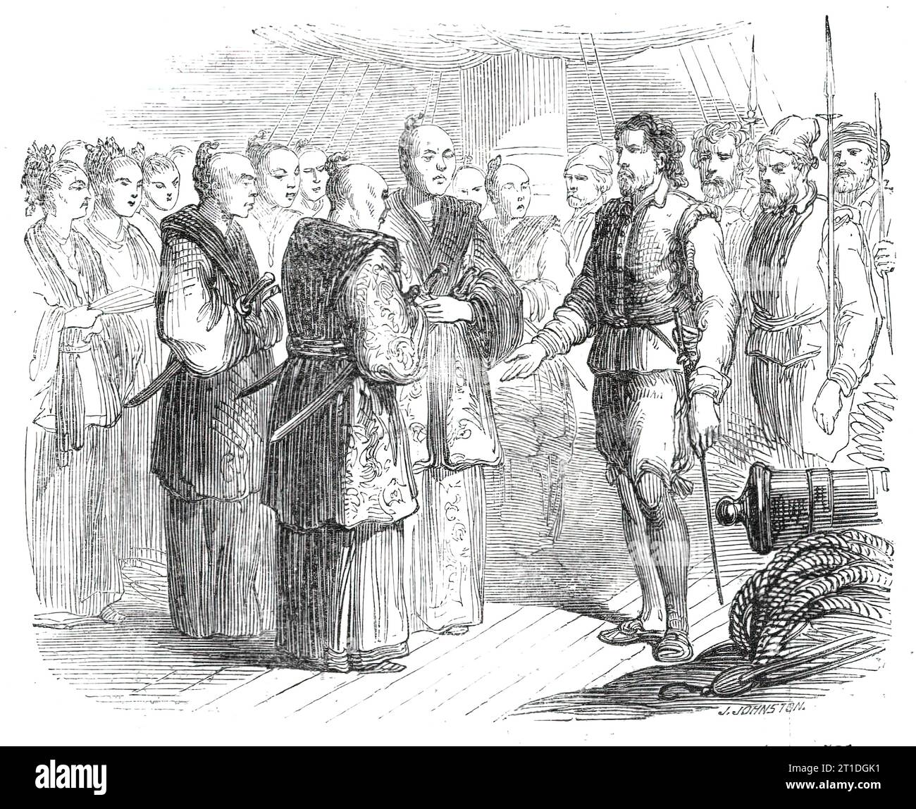 The first Englishman in Japan, 1860. Illustration from "Will Adams; the ...