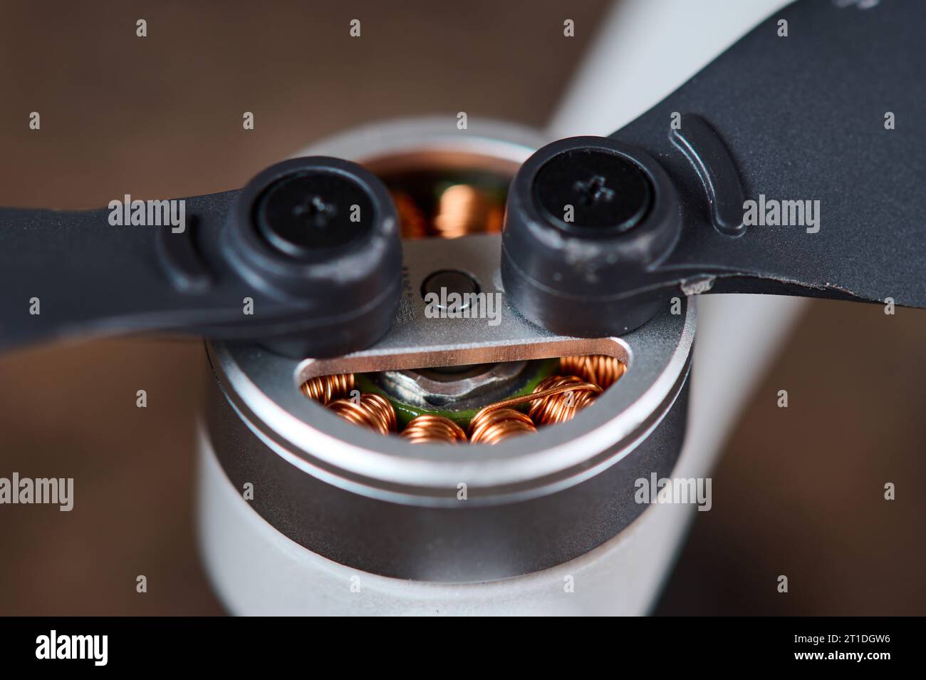 Drone motor and propeller close-up Stock Photo - Alamy