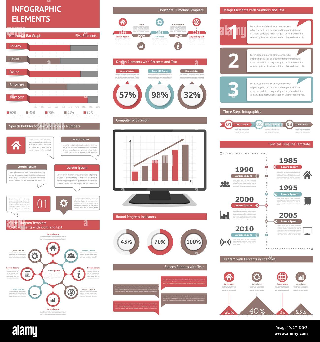 Infographic elements for presentations and reports - timelines, graphs ...