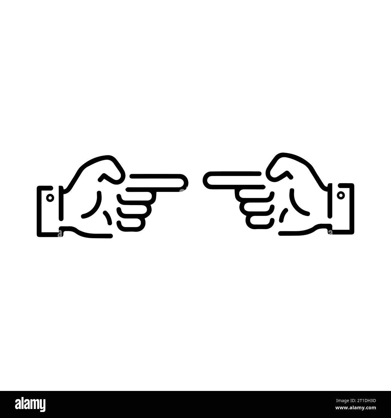 Hand gestures and sign language isolated . Vector illustration of human ...
