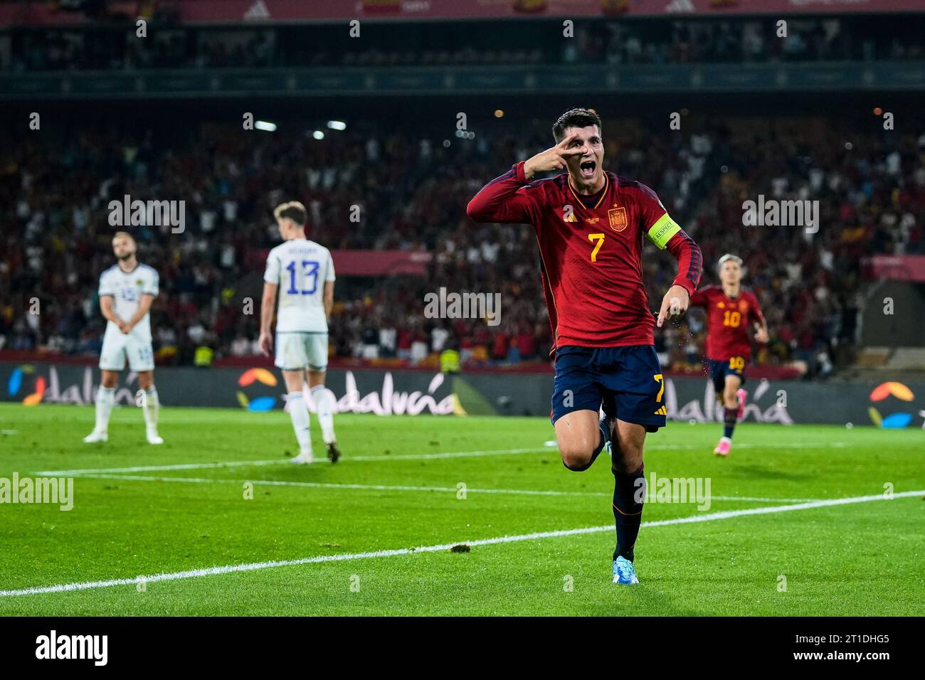 Alvaro Morata of Spain celebrates a goal 1-0 during the UEFA EURO 2024 ...