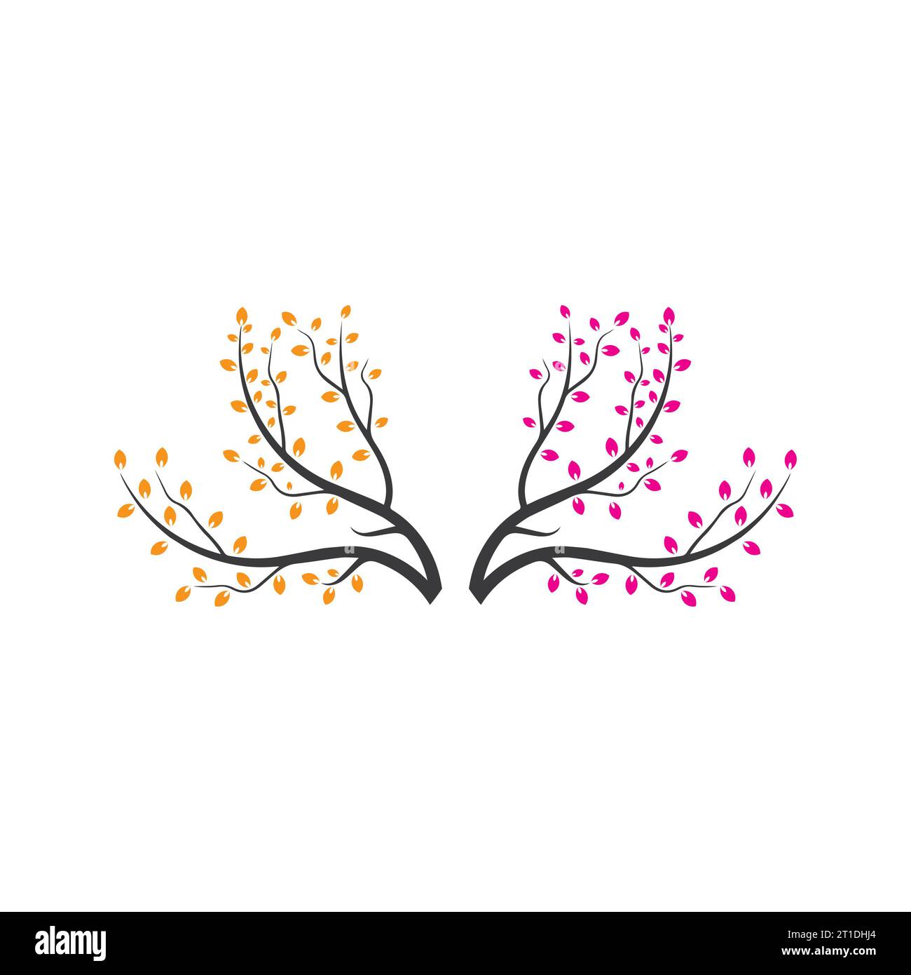 Vector branch , Hand drawn illustration of tree branch design template ...