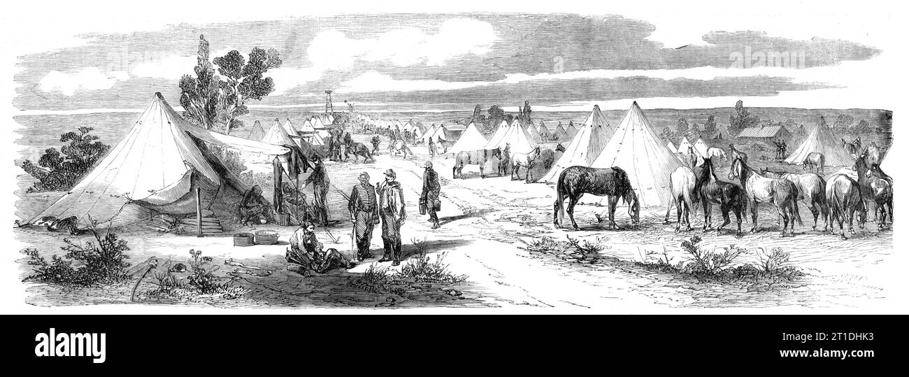 Cavalry quarters at the camp of Chalons - from a drawing by M. Beaucé ...