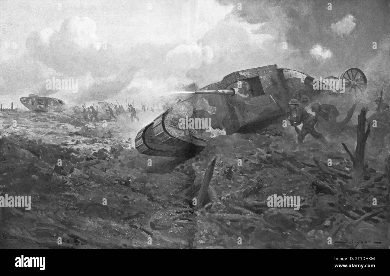 'L'Apparition des Tanks; L'entrée en ligne des premiers chars d'assaut ...