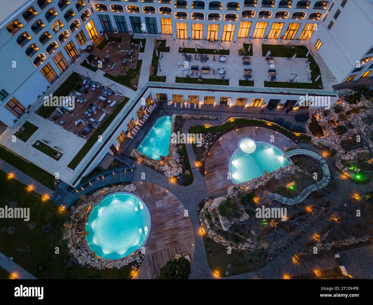 Aerial top view several pools hi-res stock photography and images - Alamy