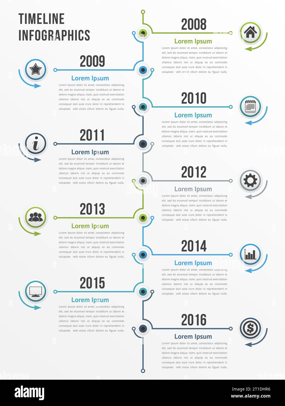 Vertical timeline infographics template, workflow or process diagram ...