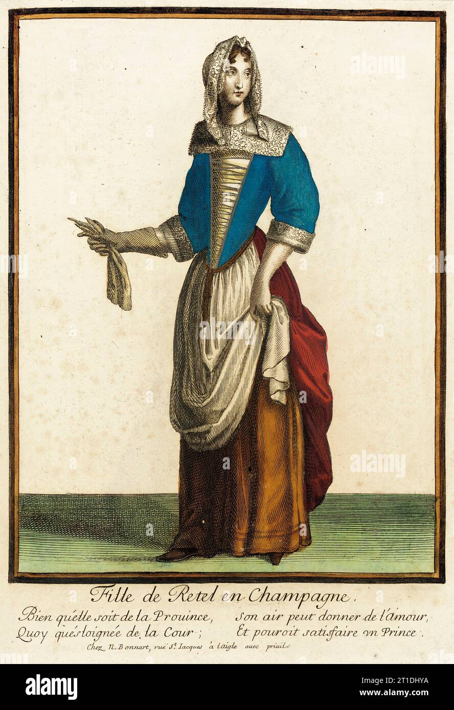 Recueil des modes de la cour de France, 'Fille de Retel en Champagne ...
