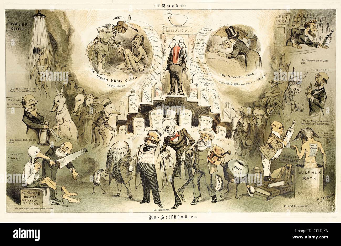 Cartoon from Puck, between 1880 and 1889 Stock Photo - Alamy