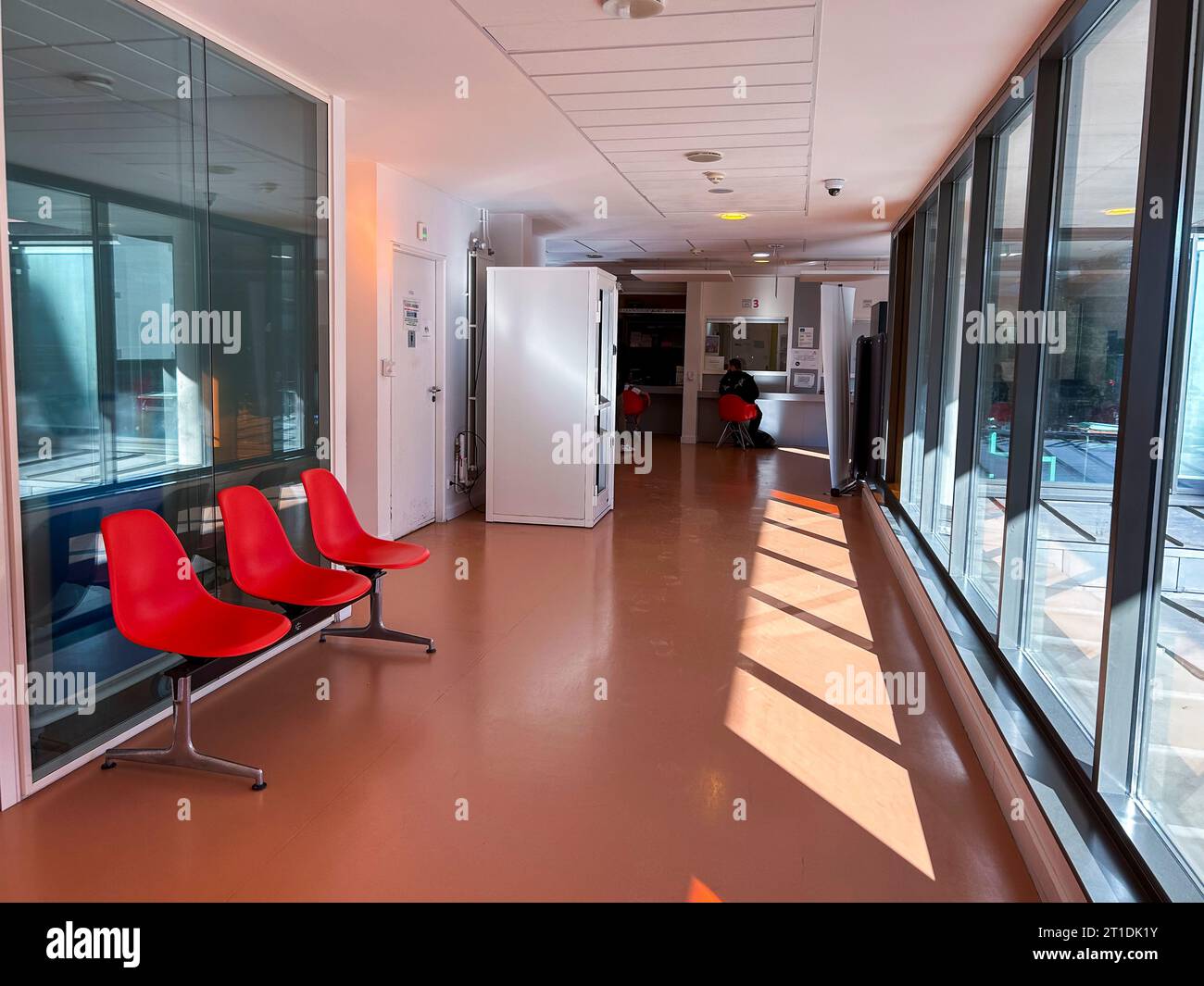 Paris, France, Wide Angle, inside, Hall, Modern, French Public Hospital ...