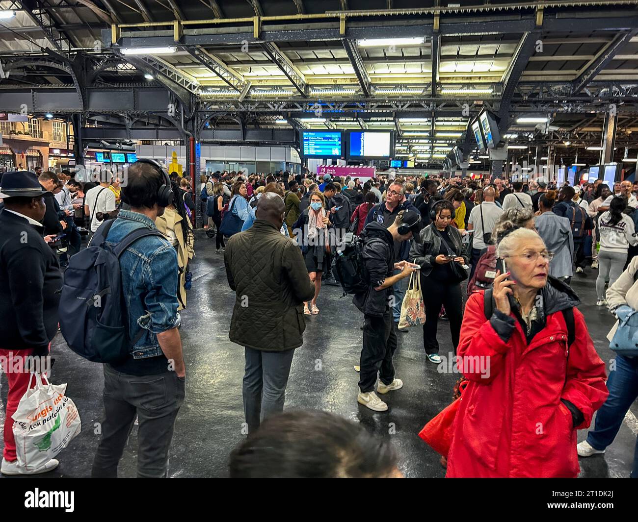 Paris, France, Large Crowd of People, Travelers, Commuters, inside ...