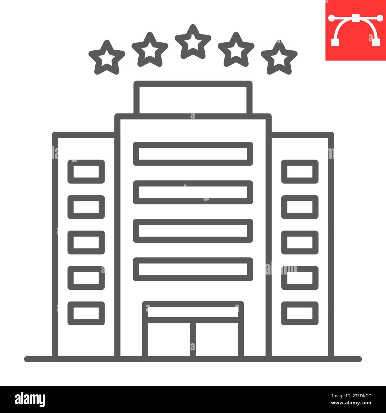 Hotel building line icon, travel and architecture, hotel vector icon ...