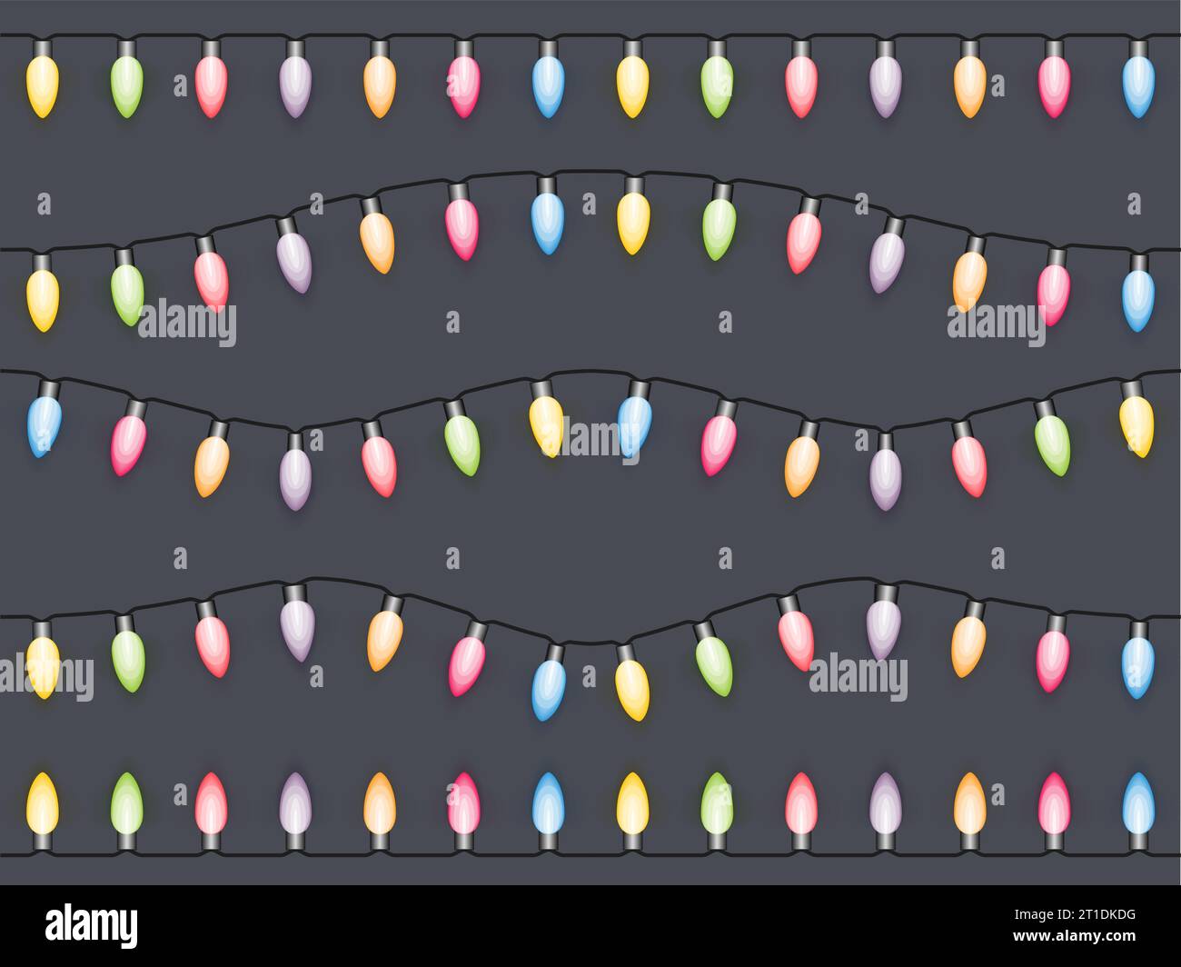 Seamless christmas lights, dark background, vector eps10 illustration ...