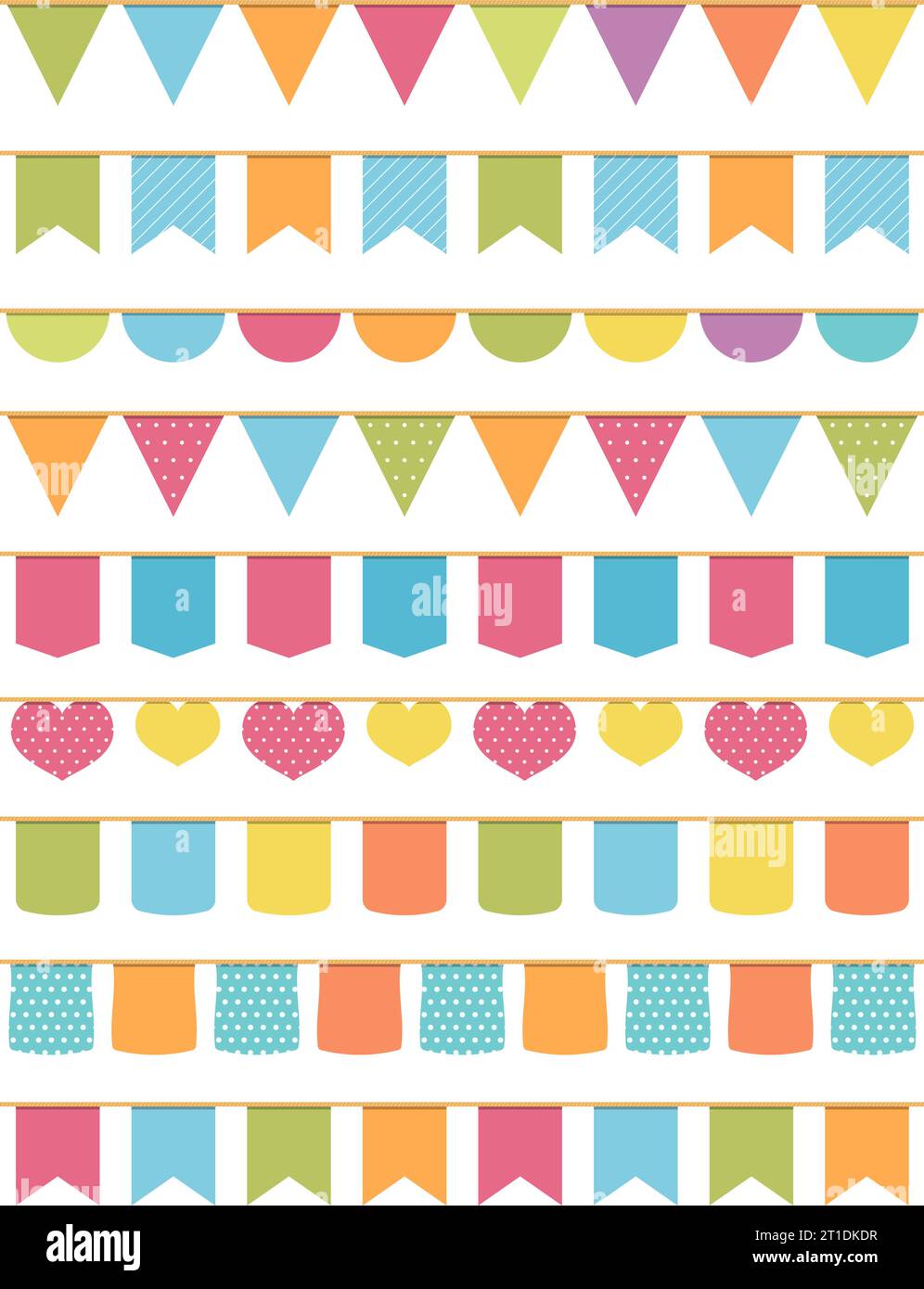 Seamless bunting for decoration of invitations, greeting cards etc ...