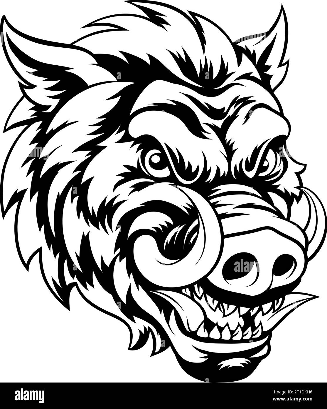 Boar Wild Hog Razorback Warthog Mascot Pig Cartoon Stock Vector Image ...