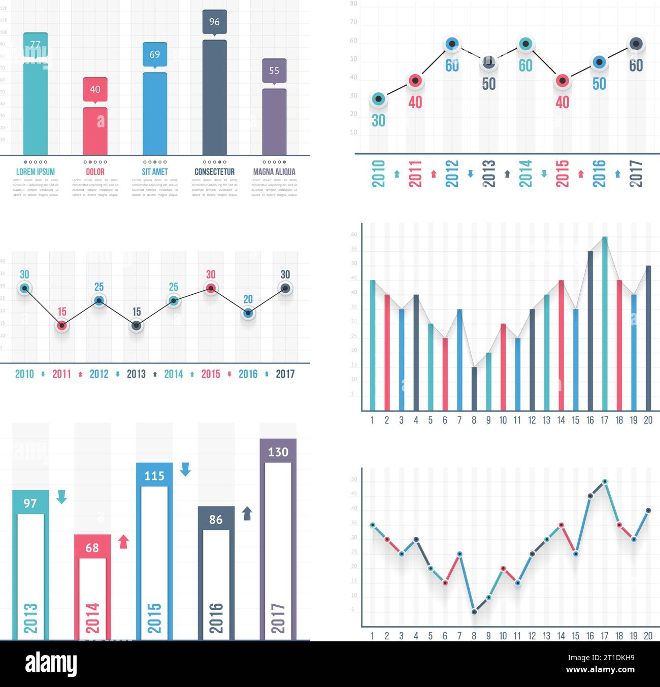 Bar graph and line graph templates, business infographics, vector eps10 ...