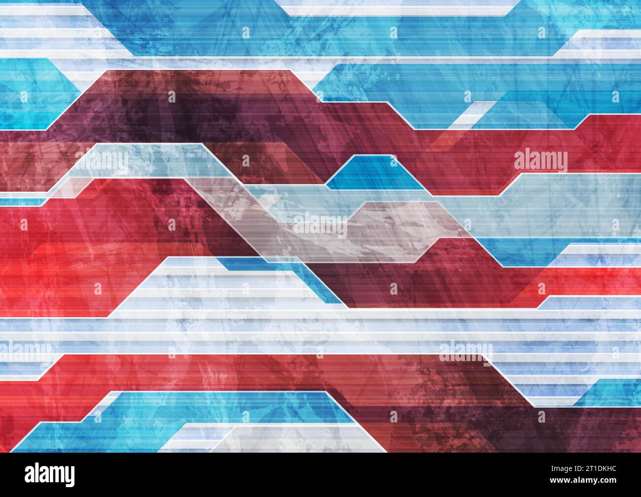 Blue, red and grey technical geometric grunge abstract background ...