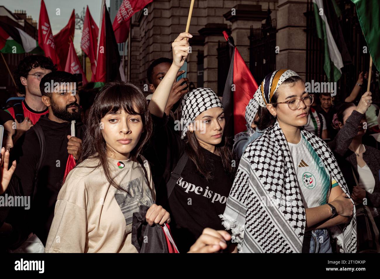 Dublin, Ireland. 9th Oct, 2023. Members of the Palestinian community ...