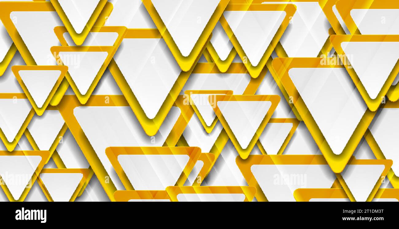 Orange and grey glossy triangles abstract geometric background. Hi-tech vector design Stock ...