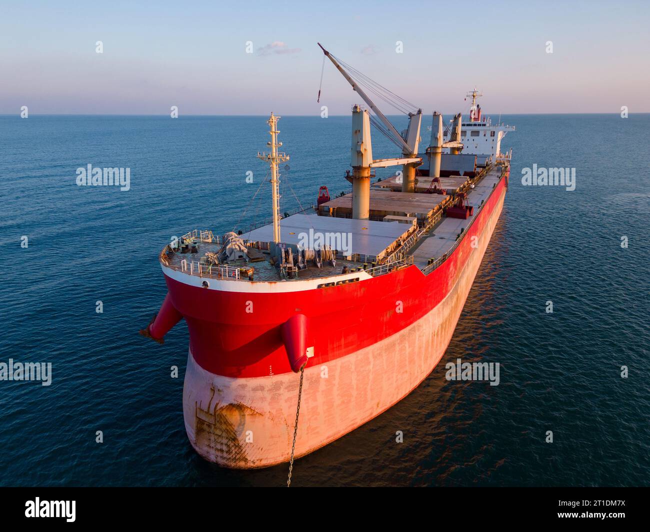 Aerial top view of Large general cargo ship tanker bulk carrie Stock ...