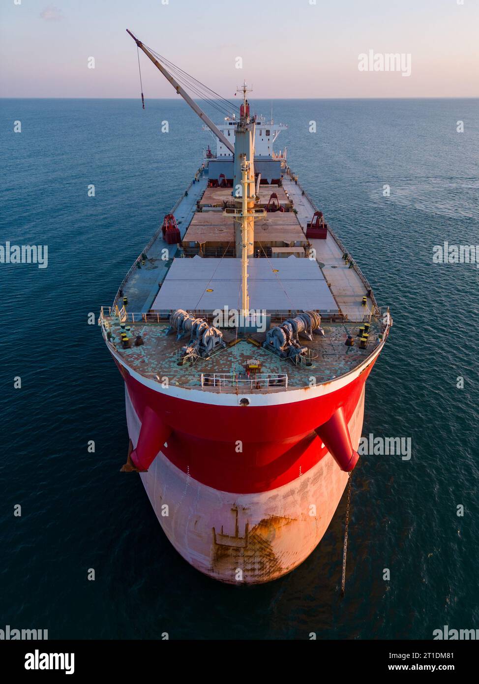 Aerial top view of Large general cargo ship tanker bulk carrie Stock ...
