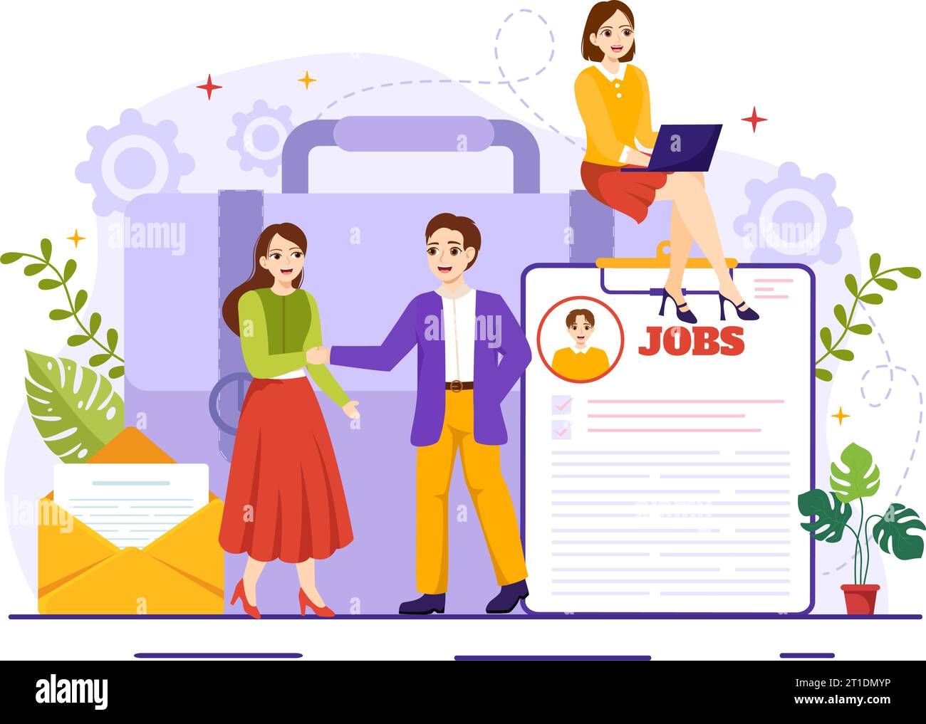 Job Recruitment or We are Hiring Vector Illustration with Candidates ...