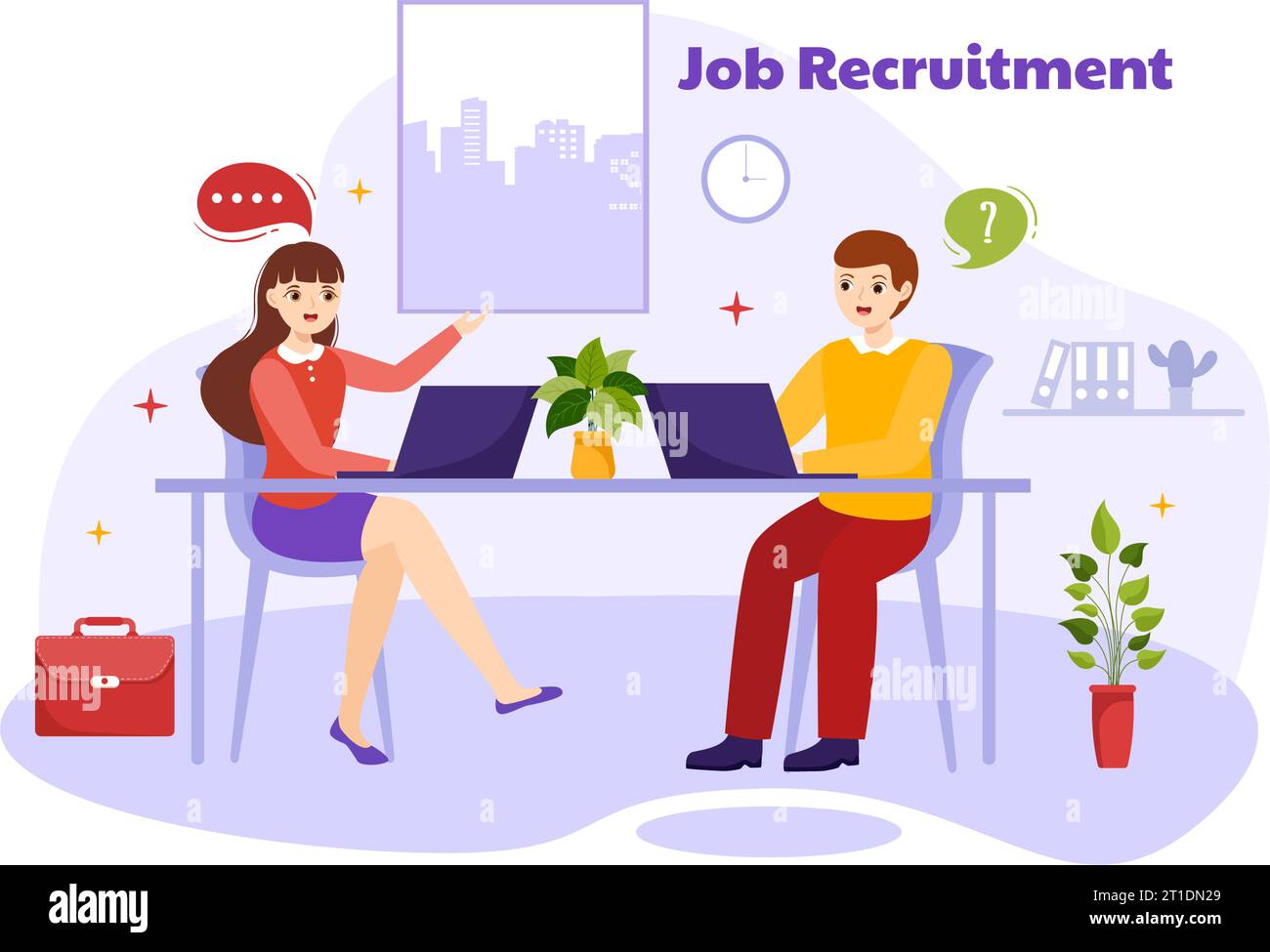 Job Recruitment or We are Hiring Vector Illustration with Candidates ...