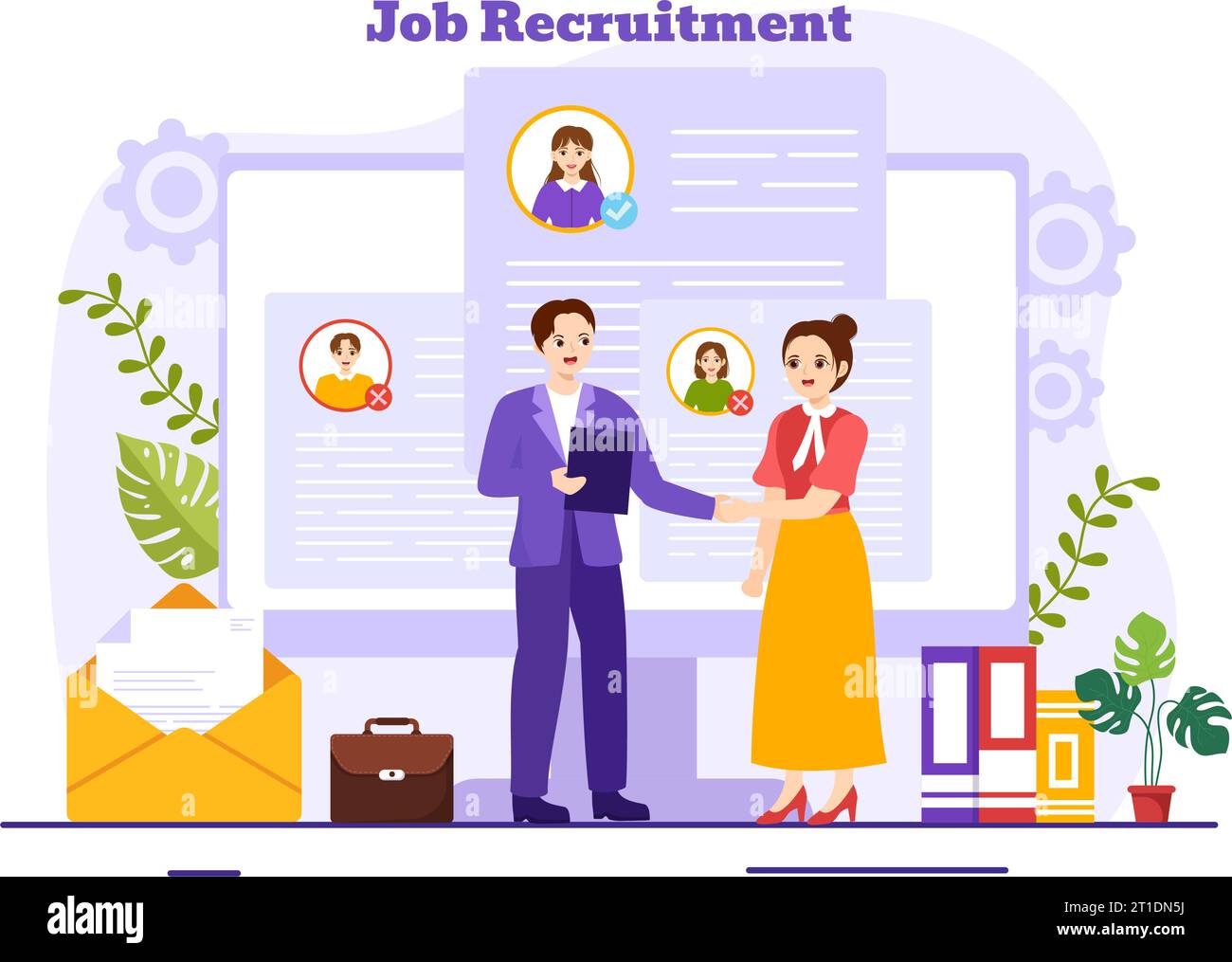 Job Recruitment or We are Hiring Vector Illustration with Candidates ...